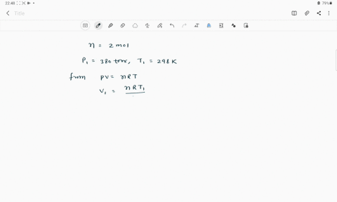 Two moles of an ideal gas originally at 380 torr and 298 K are compressed at constant ...