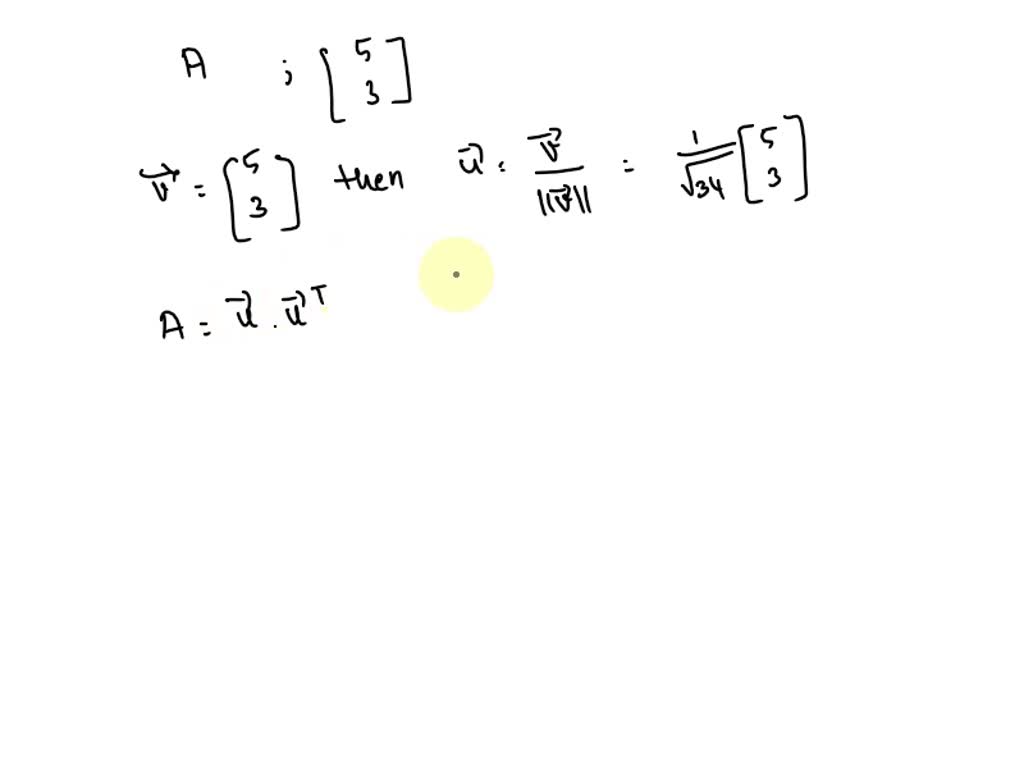 SOLVED: point) Find the matrix A of the orthogonal projection onto the ...