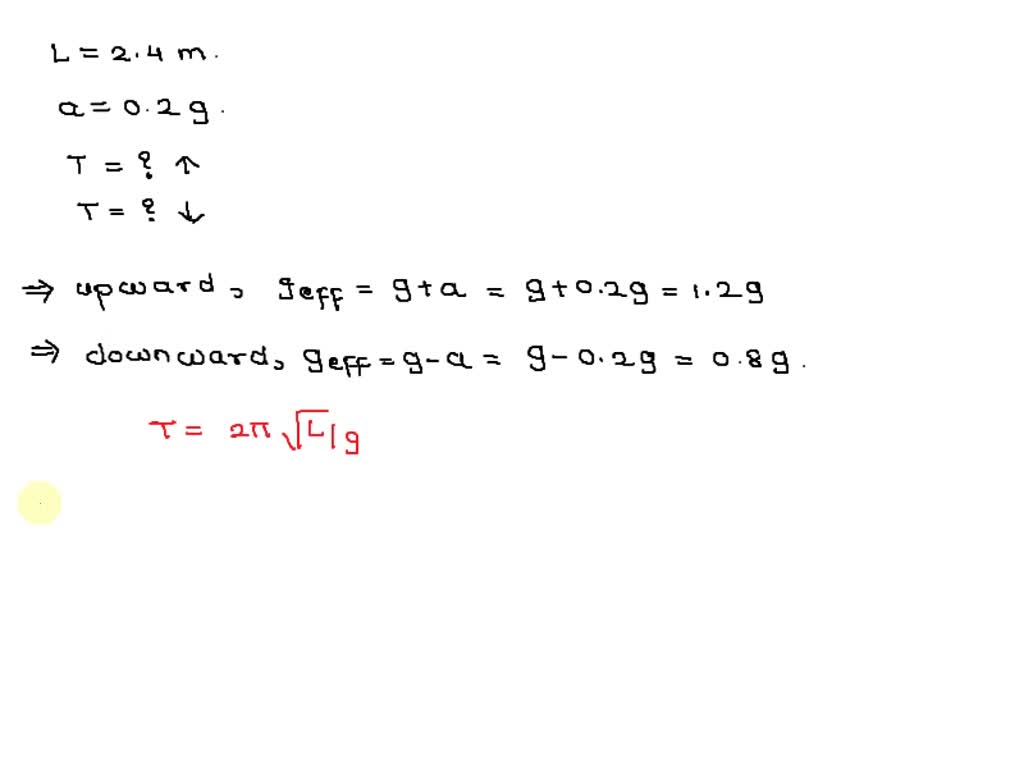 SOLVED: A 2.4 m long pendulum is placed on an elevator. The elevator ...