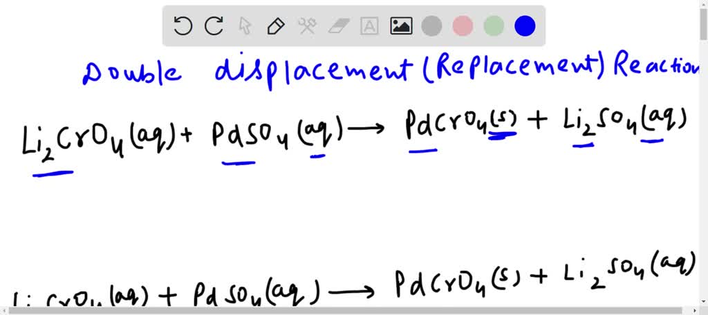 SOLVED: The reaction between lithium chromate (Li2CrO4) and palladium ...
