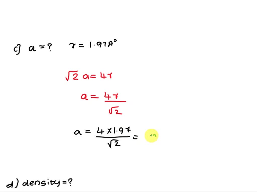 SOLVED: You find a sample of solid Calcium that has a face-centered ...