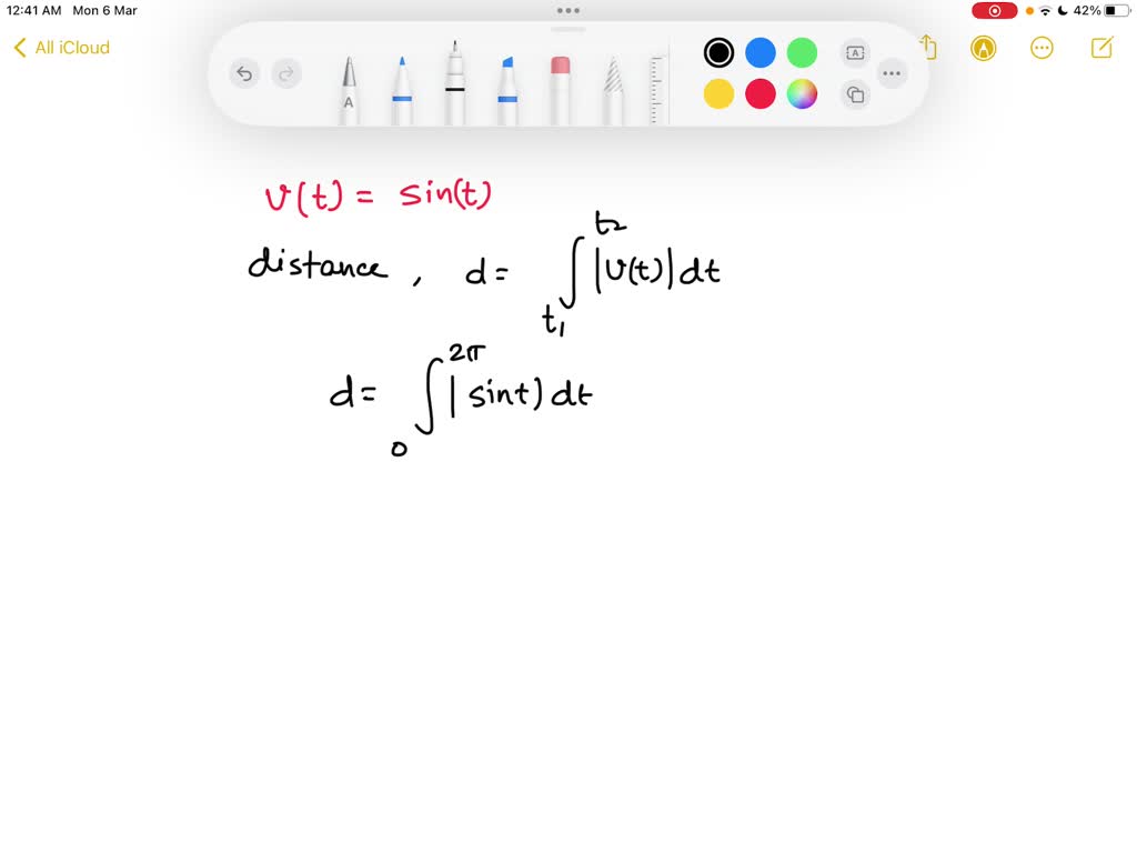 SOLVED: The velocity of a particle moving along a horizontal line is given by v(t) = sin(t ...