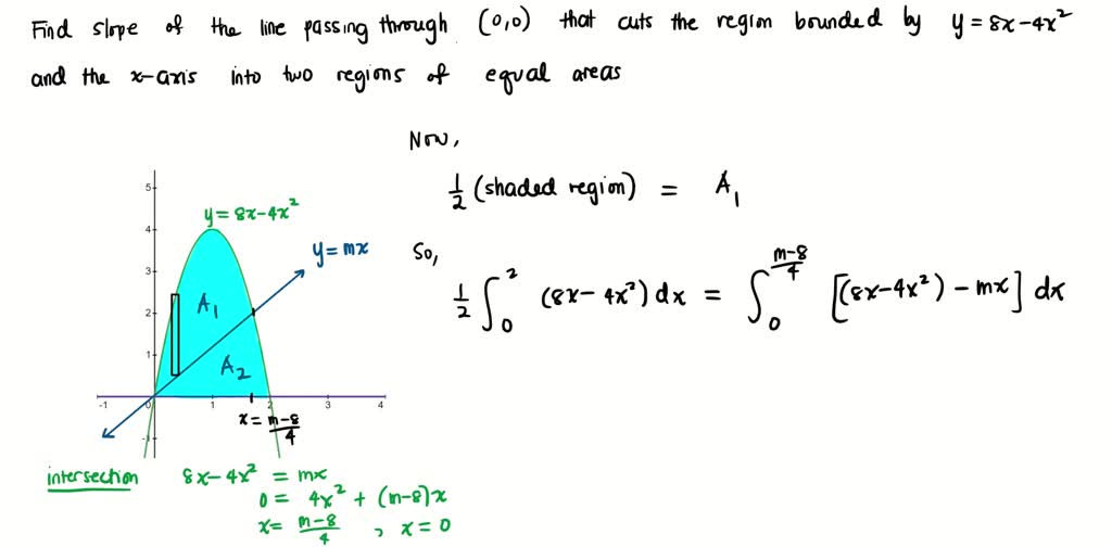 SOLVED: There is a line through the origin that divides the region ...
