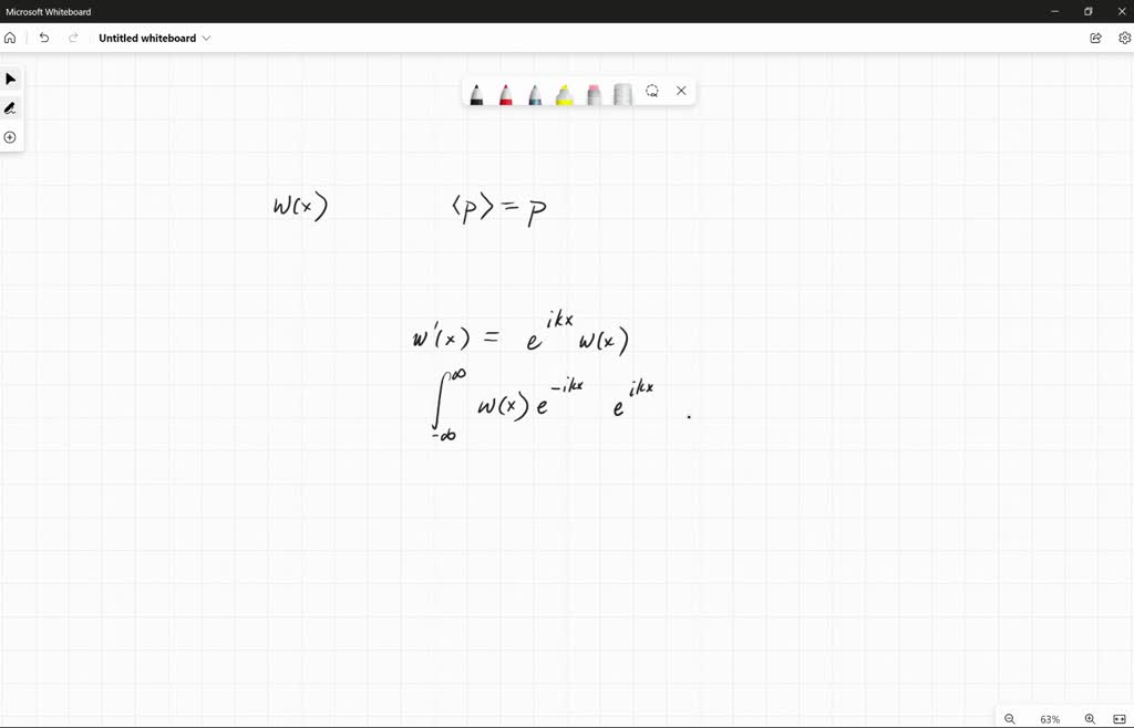 Solved A Definite Momentum Wavefunction Can Be Expressed By The Formula Wx A Cos Kx I Sin