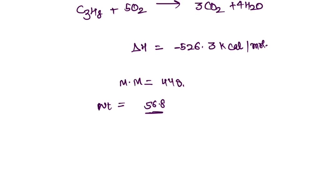 SOLVED: The reaction for the combustion of propane is C3H8(g)+5O2(g ...
