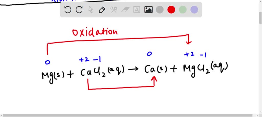 SOLVED: Consider the following redox reaction: Mg (s) + CaCl2 (aq) âž ...