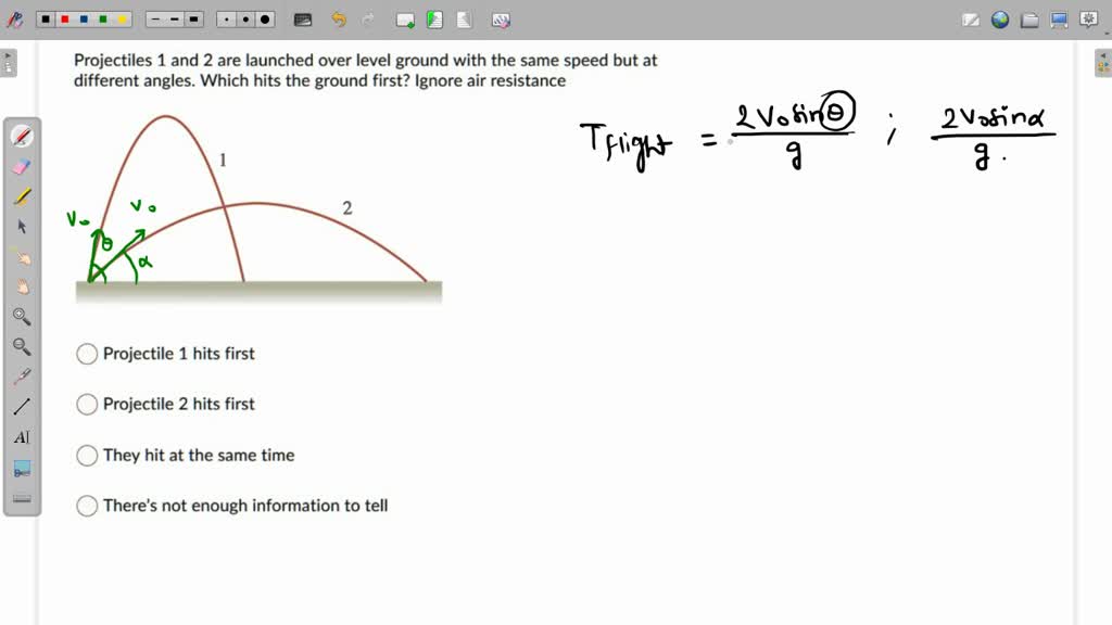Solved Two Projectiles Are Launched Simultaneously Side By Side From Platform Perfectly