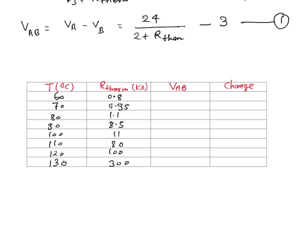 SOLVED: For the Wheatstone bridge circuit shown below, VBAT = 9 V, R1 = R2 = 5.5 kilohms, and ...