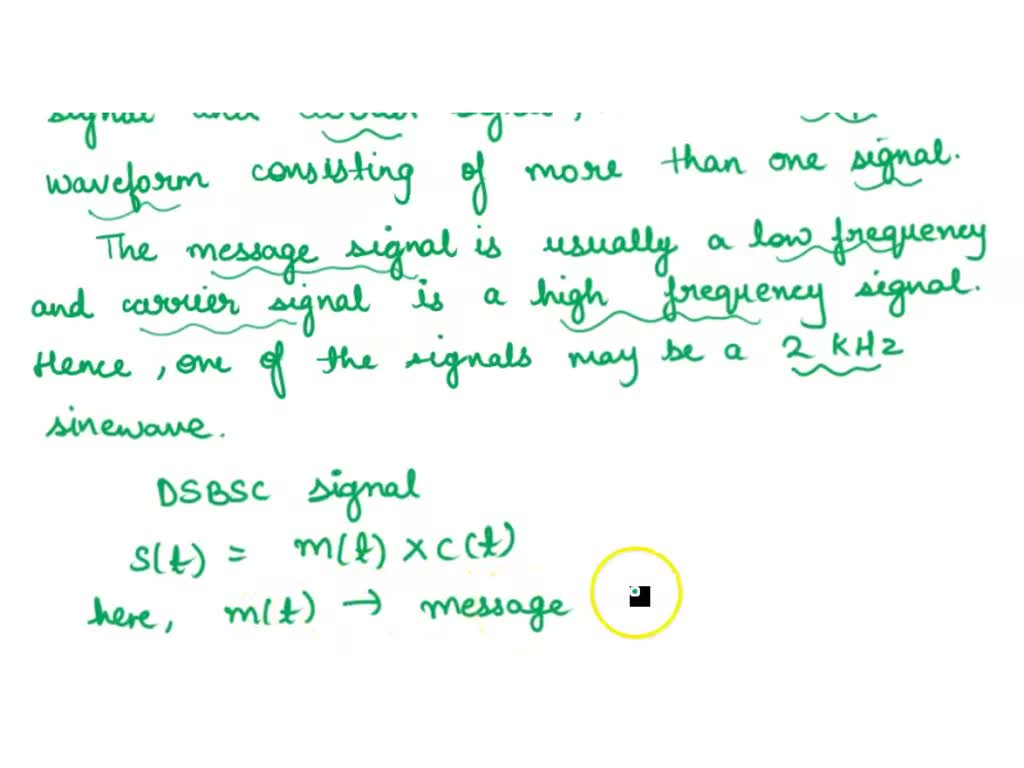 SOLVED: Data Communication... 1. The DSBSC signal is a complex waveform consisting of more than ...