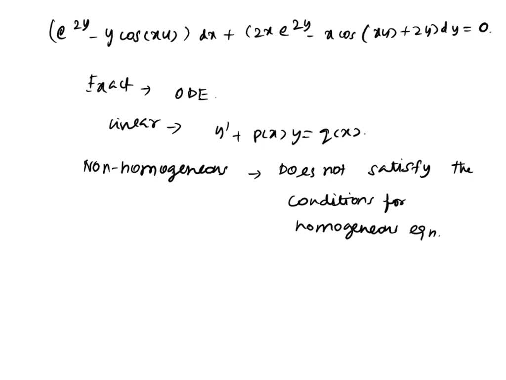 SOLVED: 02u ou The partial differential equation + ox2 dy O linear and ...