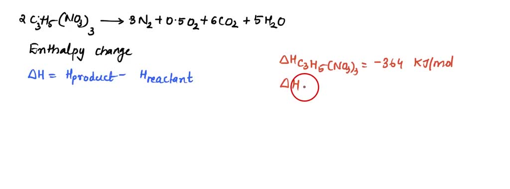 SOLVED:Question 19 7 4p5 Nitroglycerin [C3Hs(NO3)3 (I)] is a powerful ...