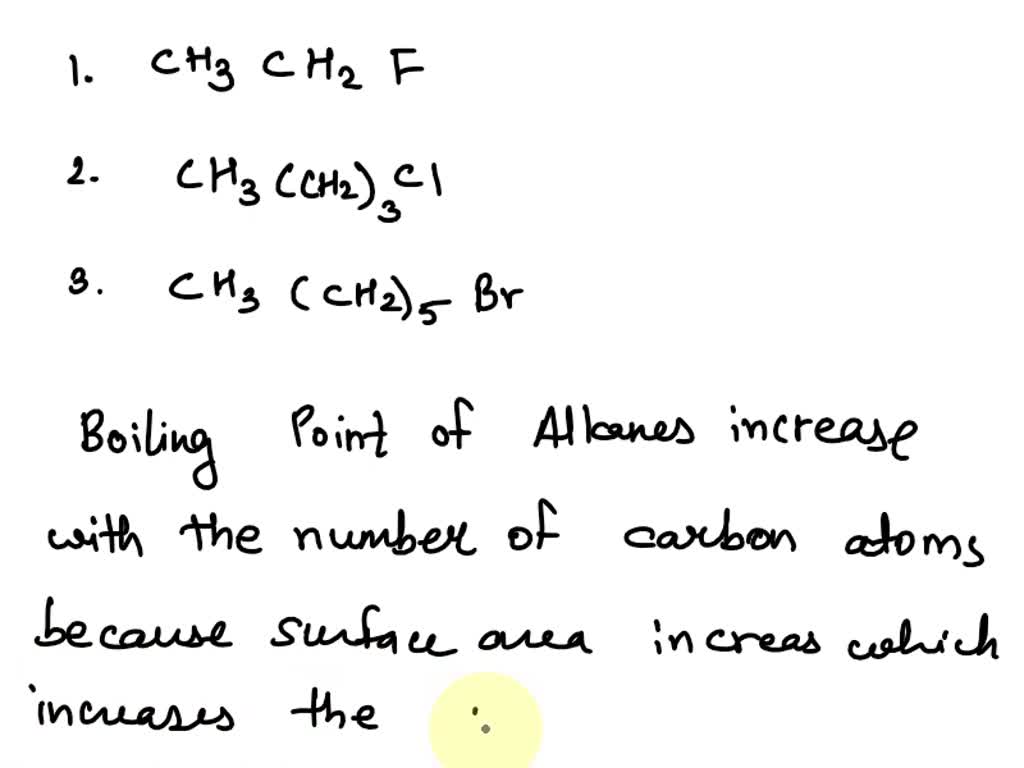 SOLVED: Arrange the compounds in order from highest boiling point to lowest boiling point ...