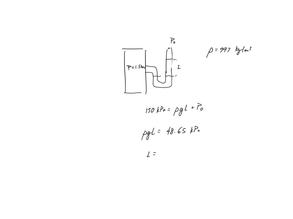 (a) If the pressure in the tank is 1.5 bar and atmospheric pressure is ...