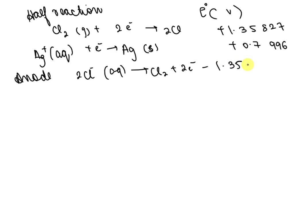 Solved Given The Table Below Determine The Standard Reduction