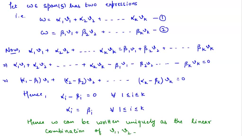 SOLVED: Let S = v1, v2 be a set of vectors in R^n. (a) Show that if S ...