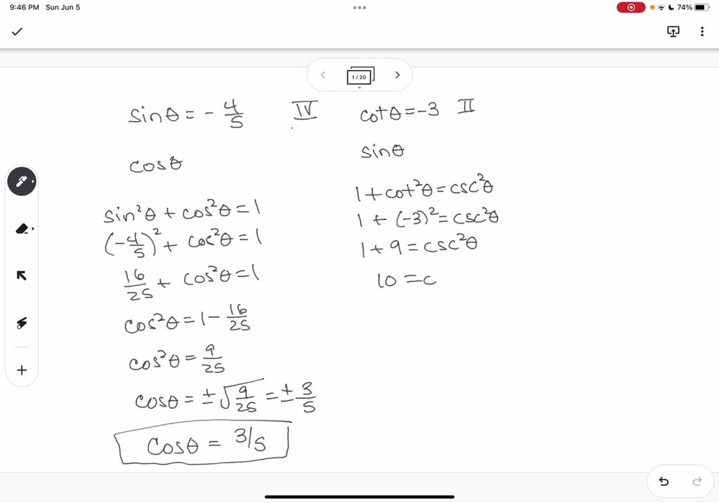 SOLVED: Write the correct answcr in the blank: Which trigonometric function is positive in the ...