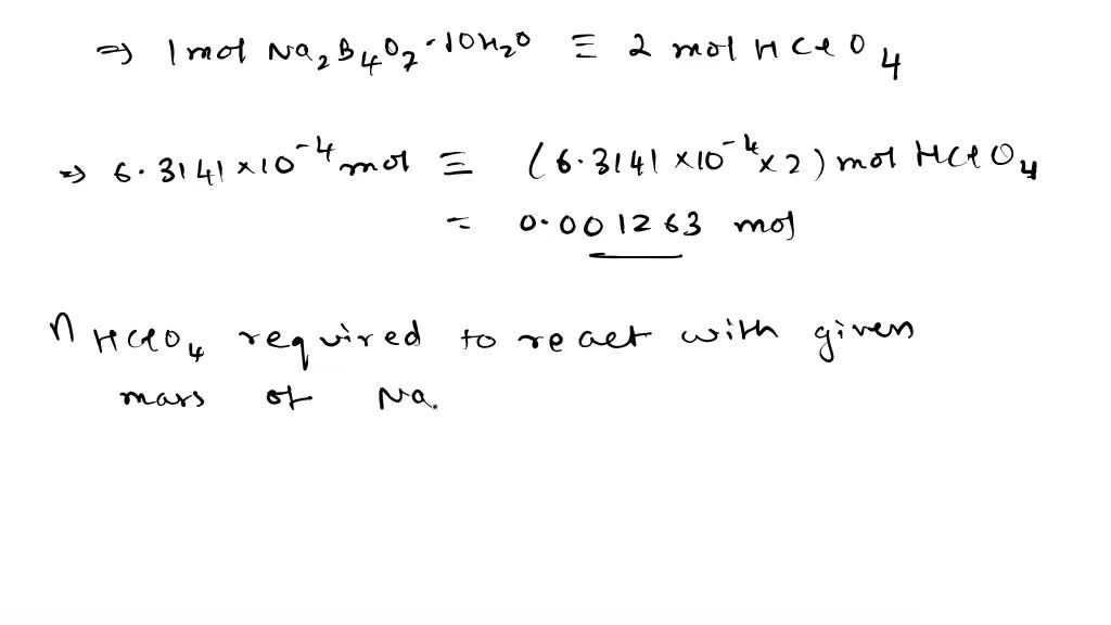 SOLVED: Approximately 6 mL of concentrated perchloric acid (72%) was transferred to a bottle and ...