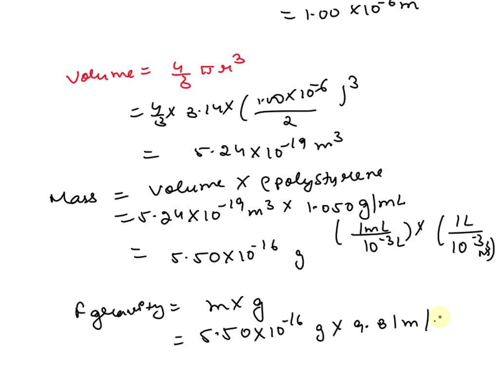 SOLVED: The concentration of a colloidal suspension of 1.00 Î¼m ...