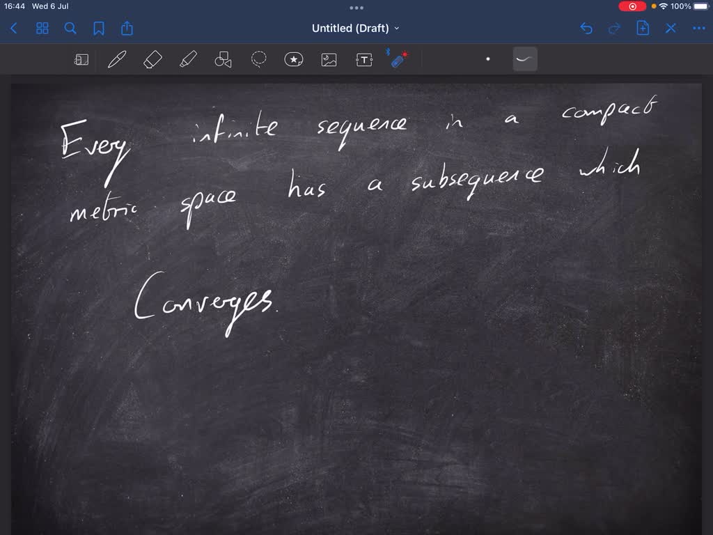 SOLVED: 'Flag : question Every infinite sequence in a compact metric space has a subsequence ...