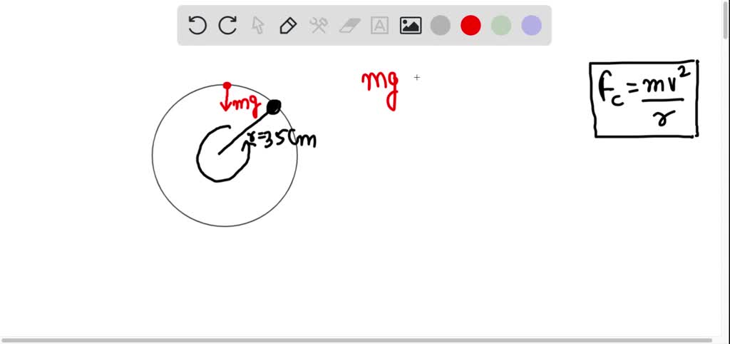 SOLVED: A rock tied to the end of a 35 cm long string is whirled around ...