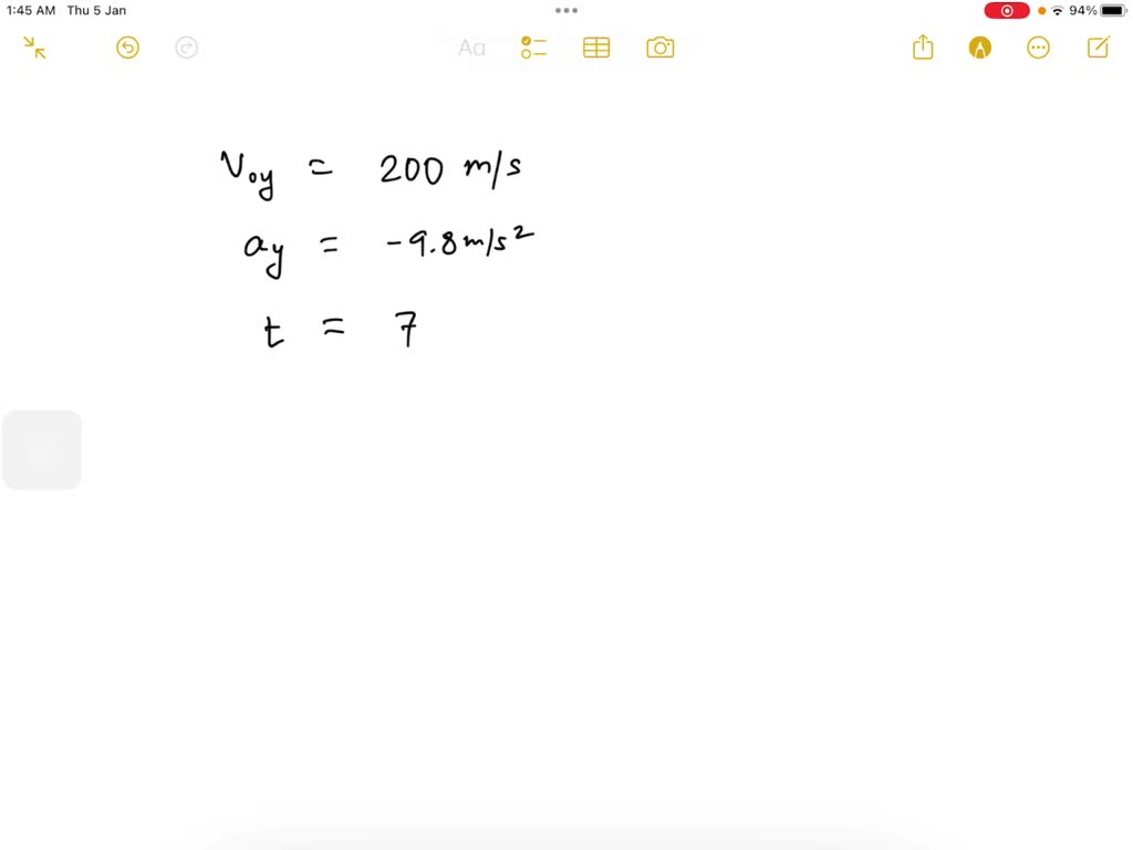 SOLVED: A projectile is fired at time t = 0.0 s, from point O at the edge of a cliff, with ...