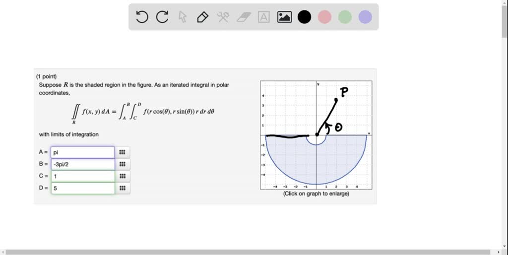 SOLVED Suppose R Is The Shaded Region In The Figure As An Iterated Integral In Polar 