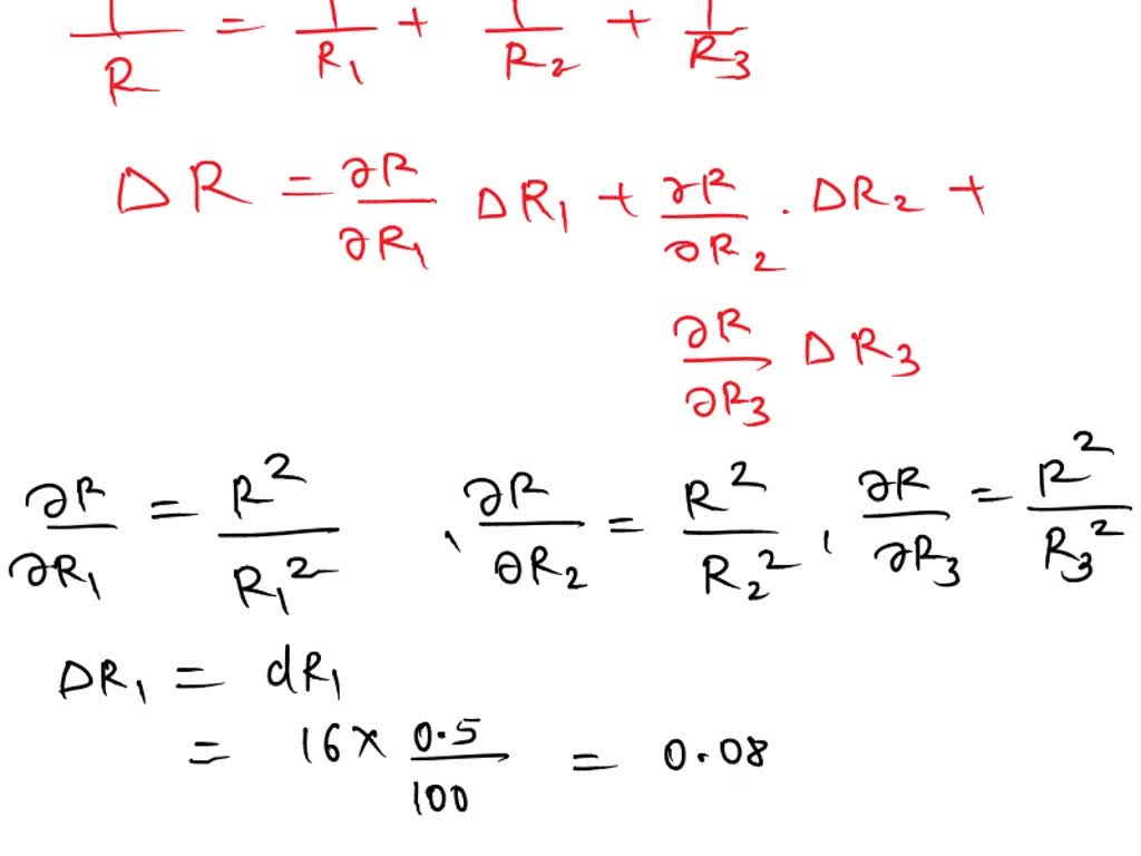 SOLVED: Calculus II Question: If R is the total resistance of three ...
