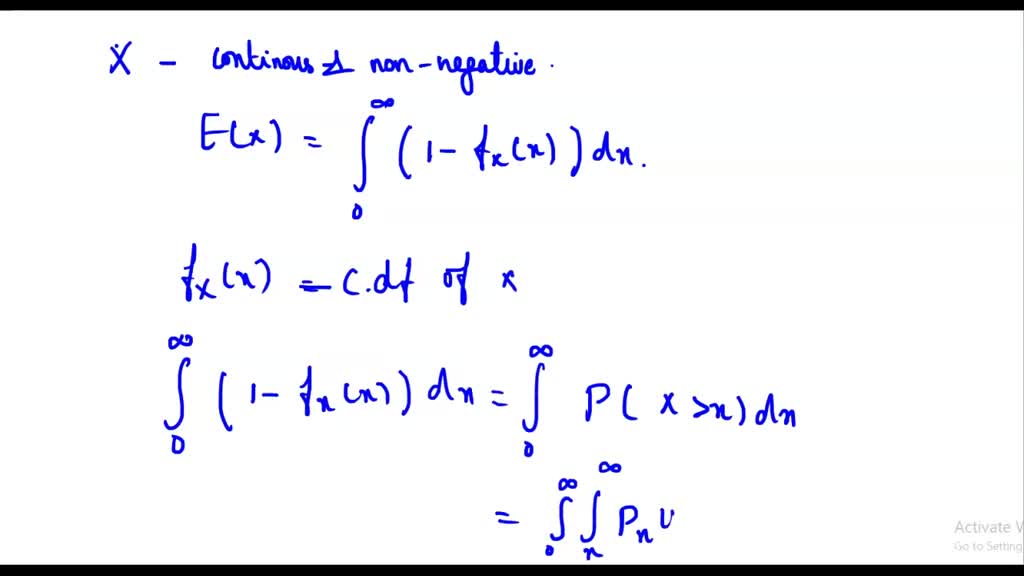 SOLVED: Show that if X is a continuous rv with its cdf Fx, then show ...