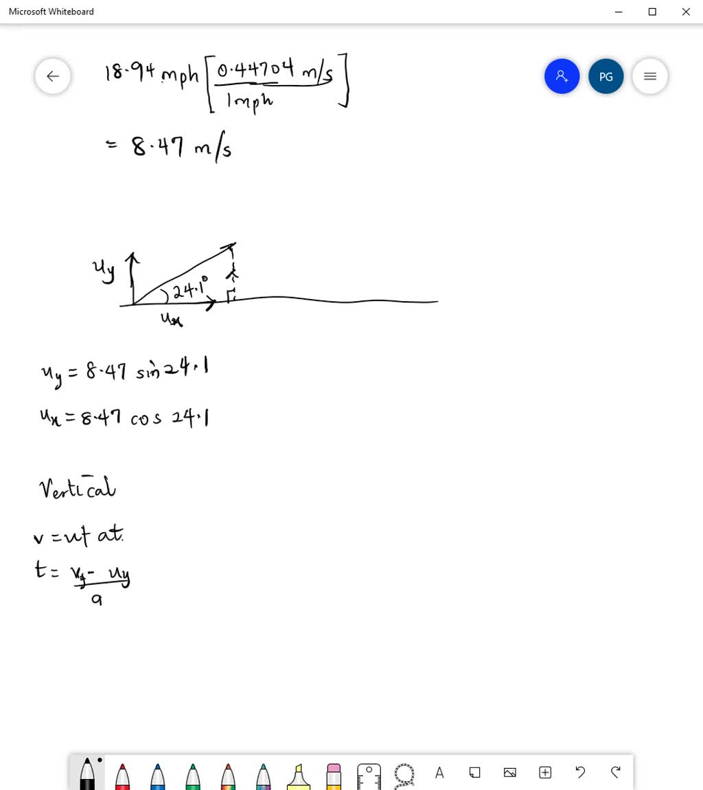 SOLVED: A projectile launched from point on level ground with initial speed 18.94 miles/hour and ...