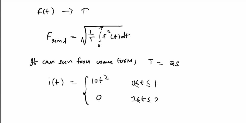 SOLVED: Problem1. Obtain the rms value of the current waveform shown i(t) 1012 10 0 2 3 4