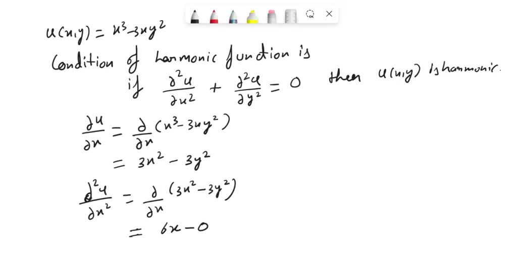 SOLVED: A function u = f(x, y) with continuous second partial derivatives satisfying Laplace's ...