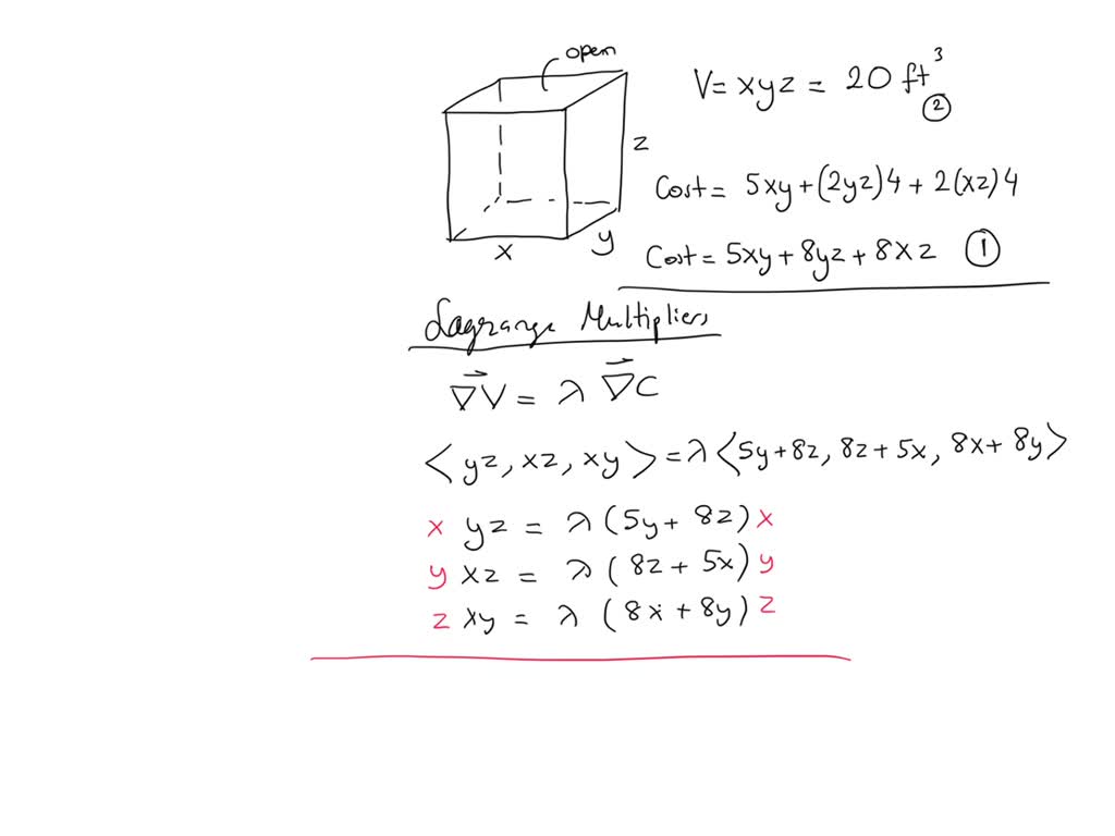 SOLVED: A rectangular box with an open top has a volume of 20 ftÂ³ ...