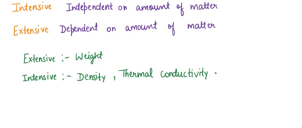 SOLVED: Which of the following material properties are intensive and ...