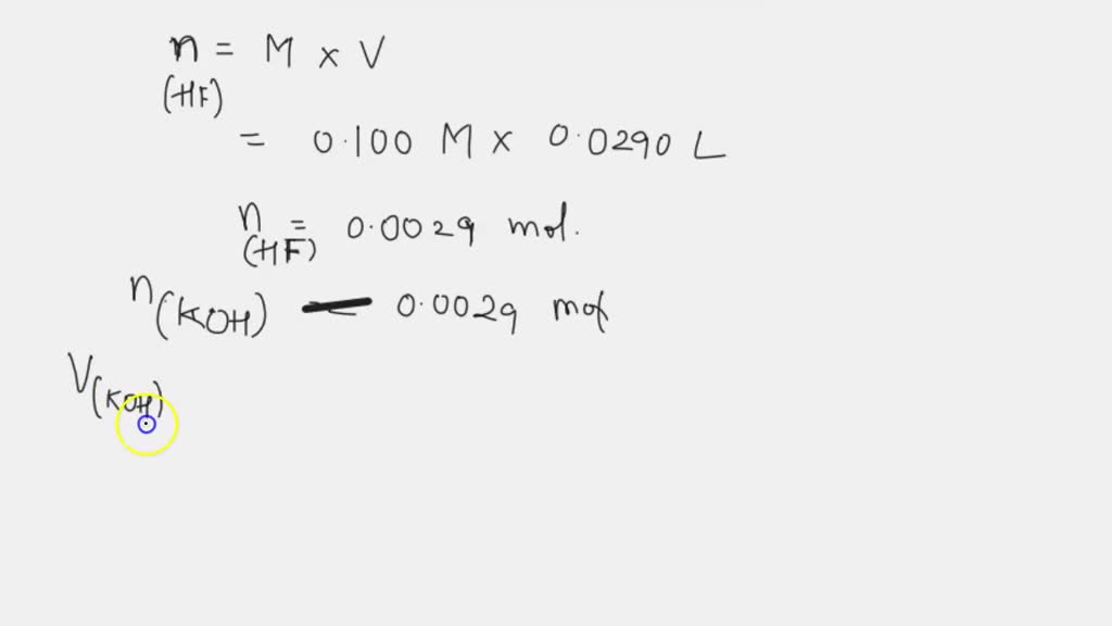 SOLVED: Two 29.0 mL samples, one 0.100 M HCl and the other 0.100 M HF ...