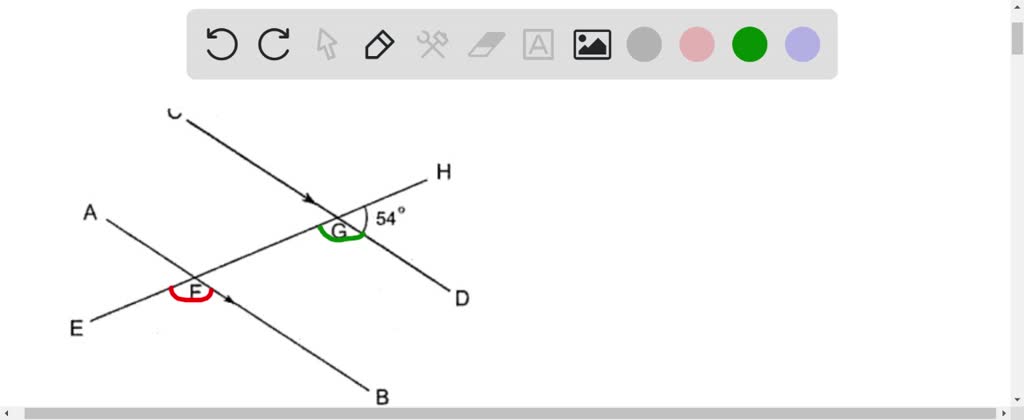 SOLVED: AB and CD are parallel lines and EH is a transversal. What is ...