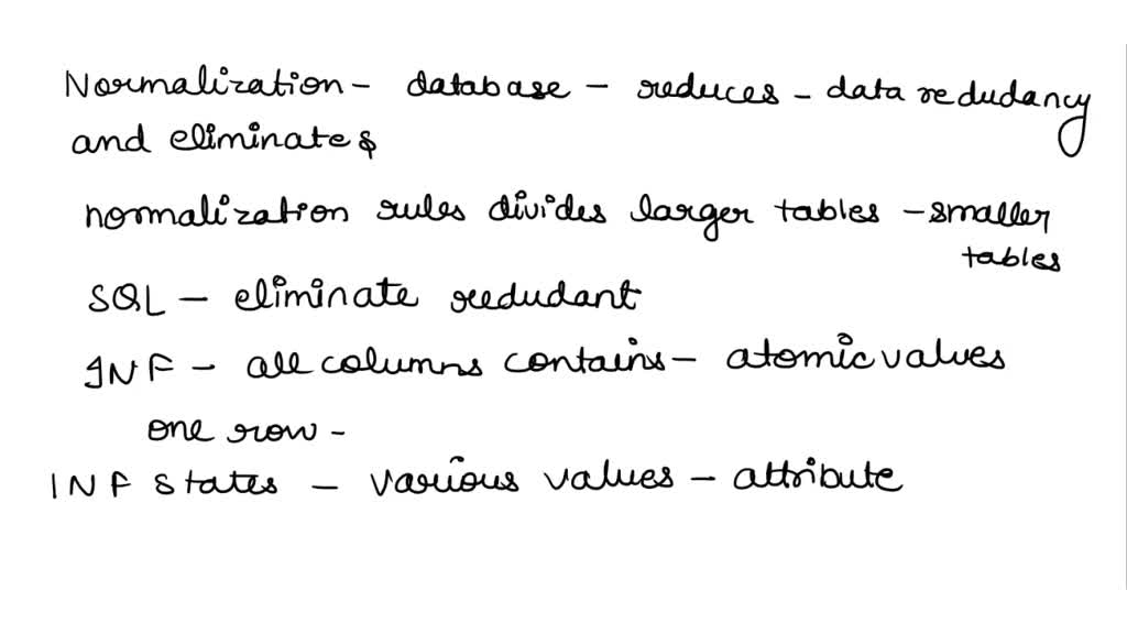 SOLVED: 1. Difference between 2NF and 3NF 2. What are functional dependencies? 3. What is a ...
