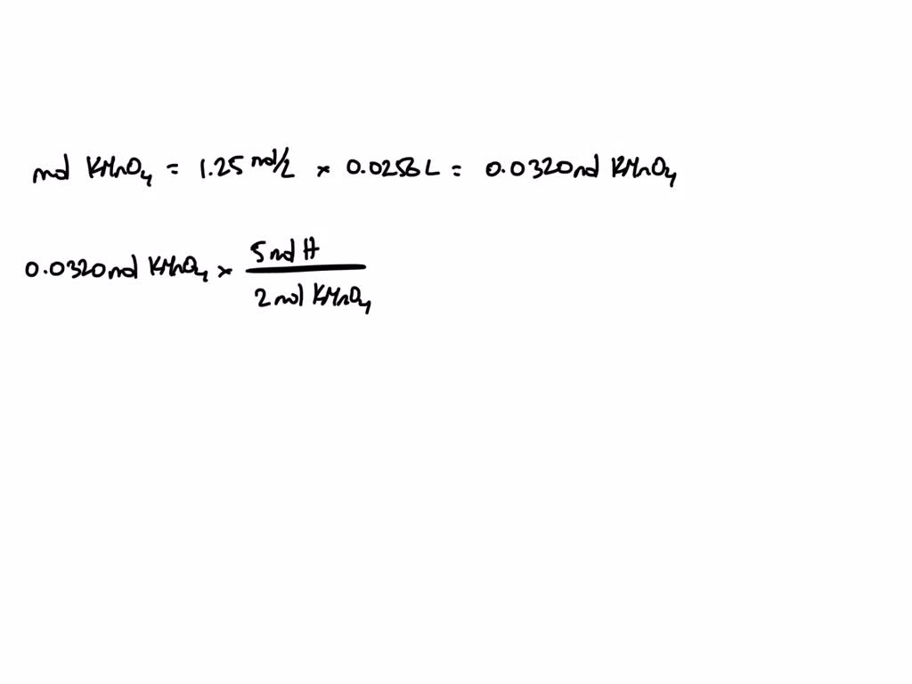 A student titrates 50.0 mL of an acidic solution of oxalic acid (H2C2O4 ...