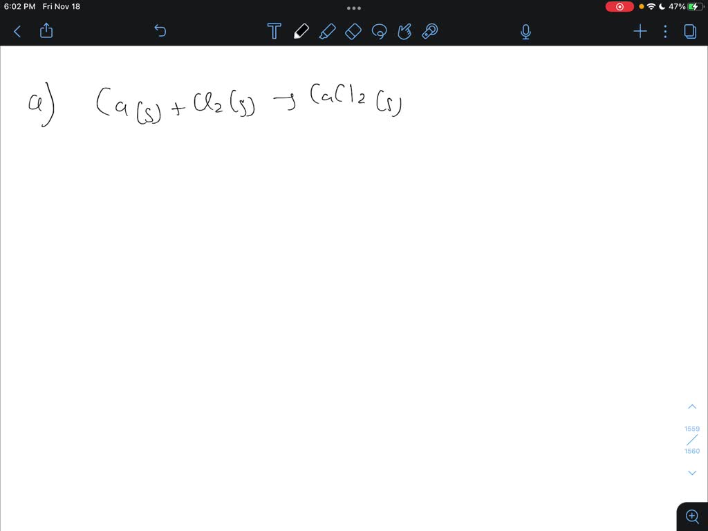 SOLVED: The balanced molecular equation for the reaction between calcium chloride and sodium ...