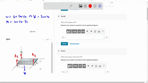 [GET ANSWER] determine the x y z components of reaction acting on the ball and socket at a the ...