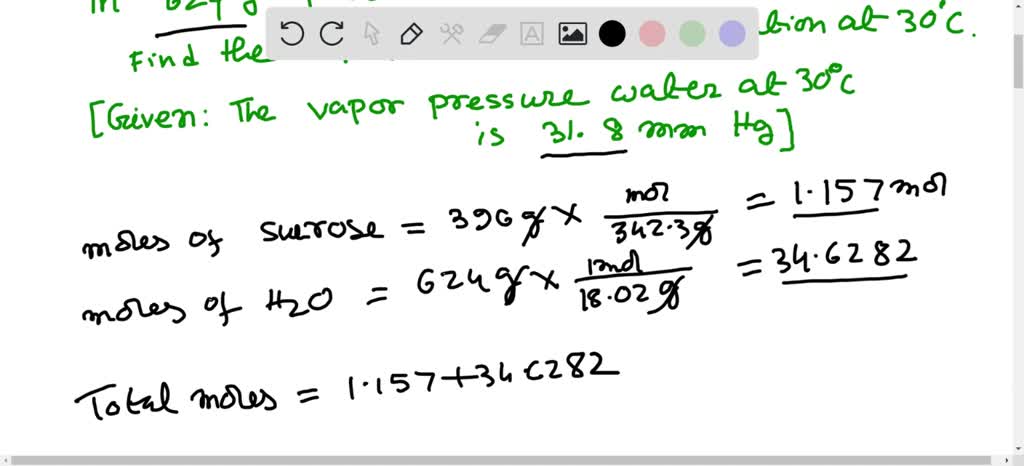 SOLVED: A solution sucrose has been prepared b y dissolving 68.4 g of sucrose in one kg of water ...