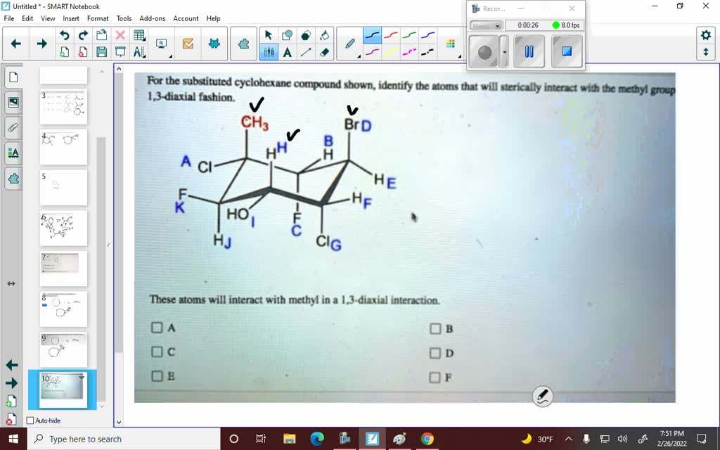 SOLVED: For the substituted cyclohexane compound given below; highlight ...