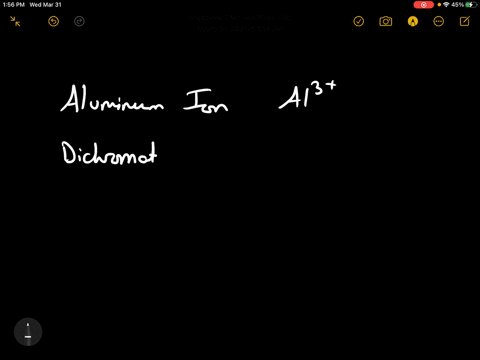 SOLVED: write the correct formula for aluminum dichromate