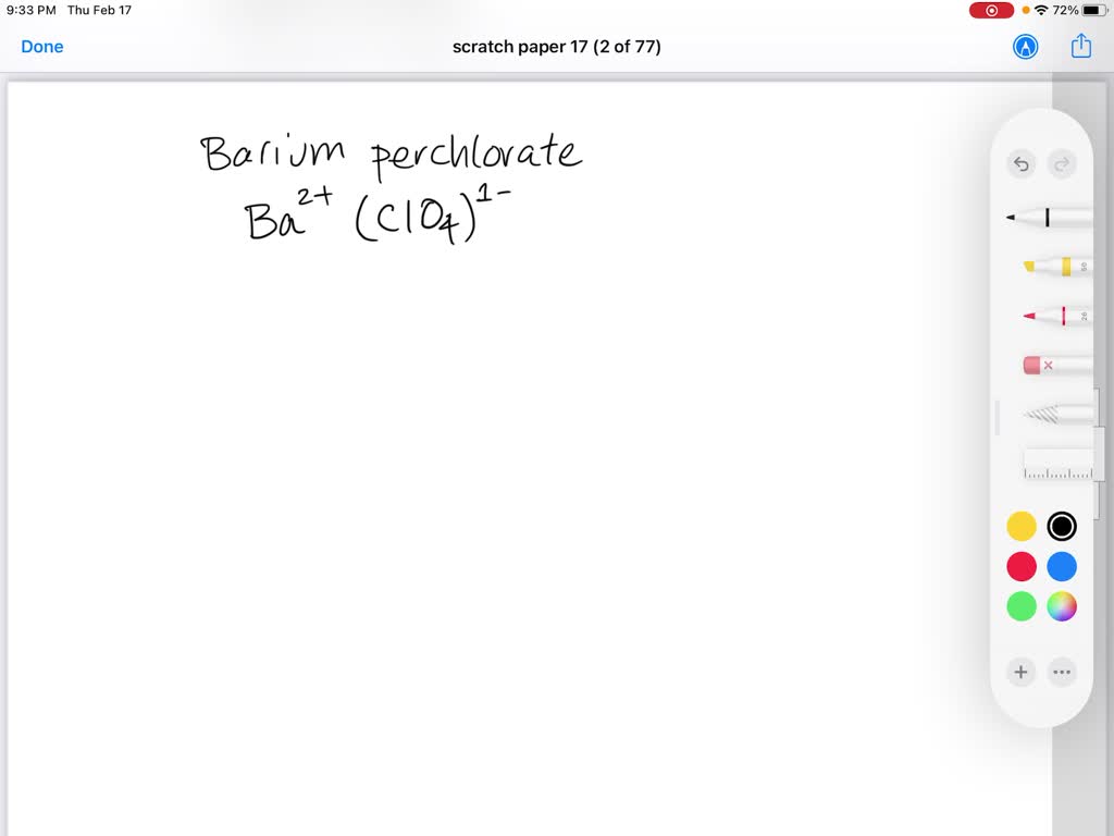 SOLVED: Barium perchlorate Express your answer as a chemical formula.