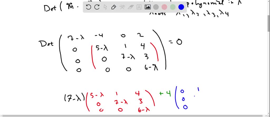 Solved For The Matrix List The Eigenvalues Repeated According To