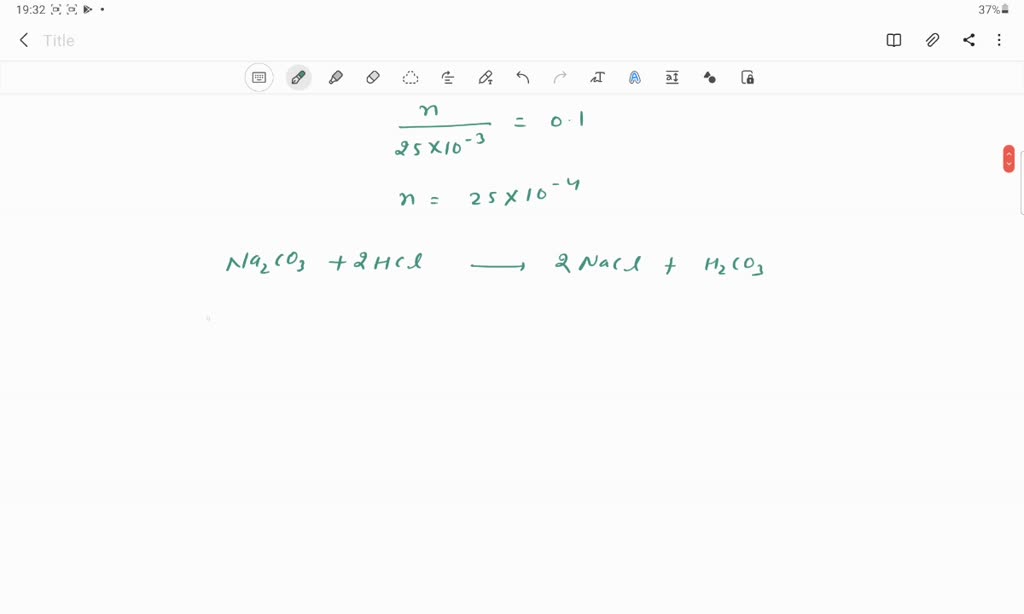 SOLVED: Calculate the mass of Na2CO3 to fully react with 25 mL of 0.1 M HCl.