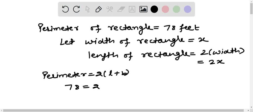 SOLVED: The perimeter of a swimming pool is 78 feet. The difference ... SOLVED: The perimeter of a swimming pool is 78 feet. The difference ...