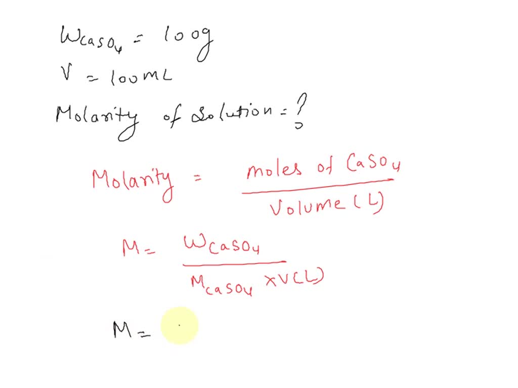 SOLVED: One-half gram of solid calcium sulfate, CaSO4(s), is added to 1.0 L of pure water ...
