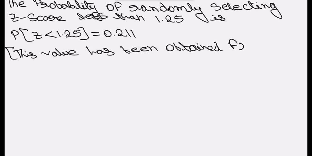 SOLVED: Find the probability that a z-score randomly selected from the ...