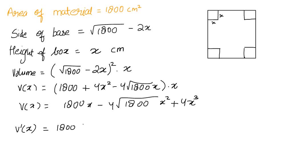 (16 points) If 1800 square centimeters of material is available to make ...