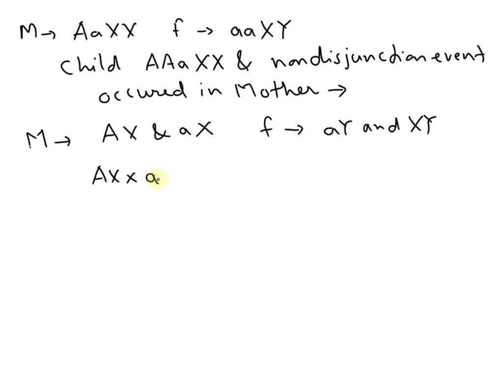 SOLVED: A mother has the genotype AaXX and a father has the genotype ...